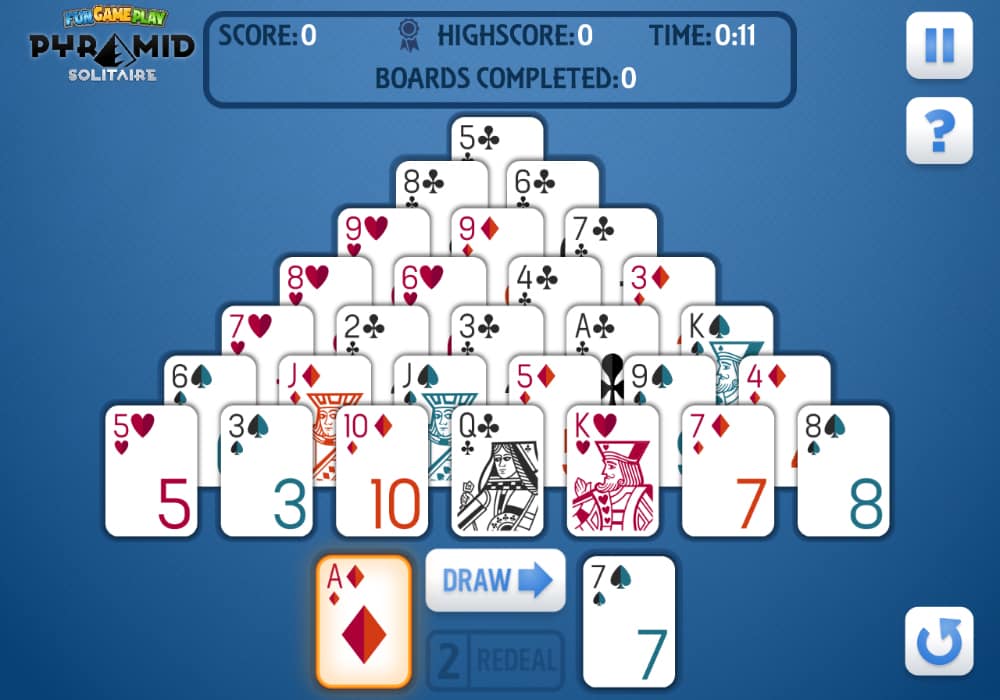 FunGamePlay Solitária Pirâmide - Jogo Gratuito Online | FunnyGames
